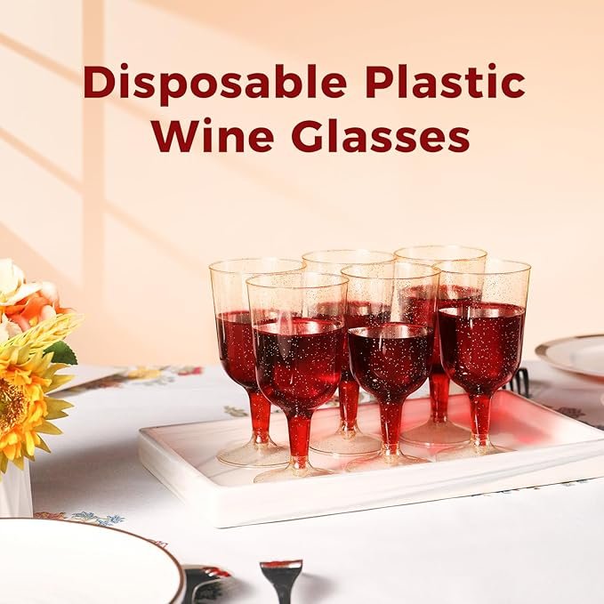 Disposable Party Wedding Goblet Plastic Clear Wine Glass ...