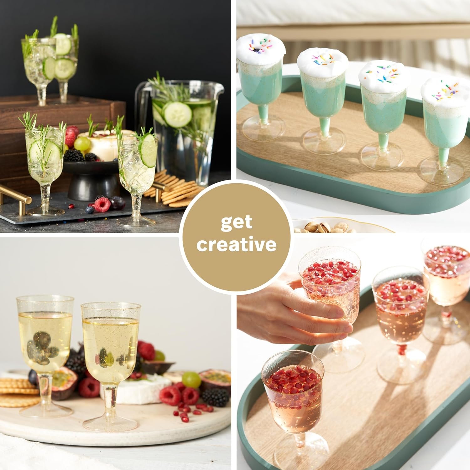 Disposable Party Wedding Goblet Plastic Clear Wine Glass ...